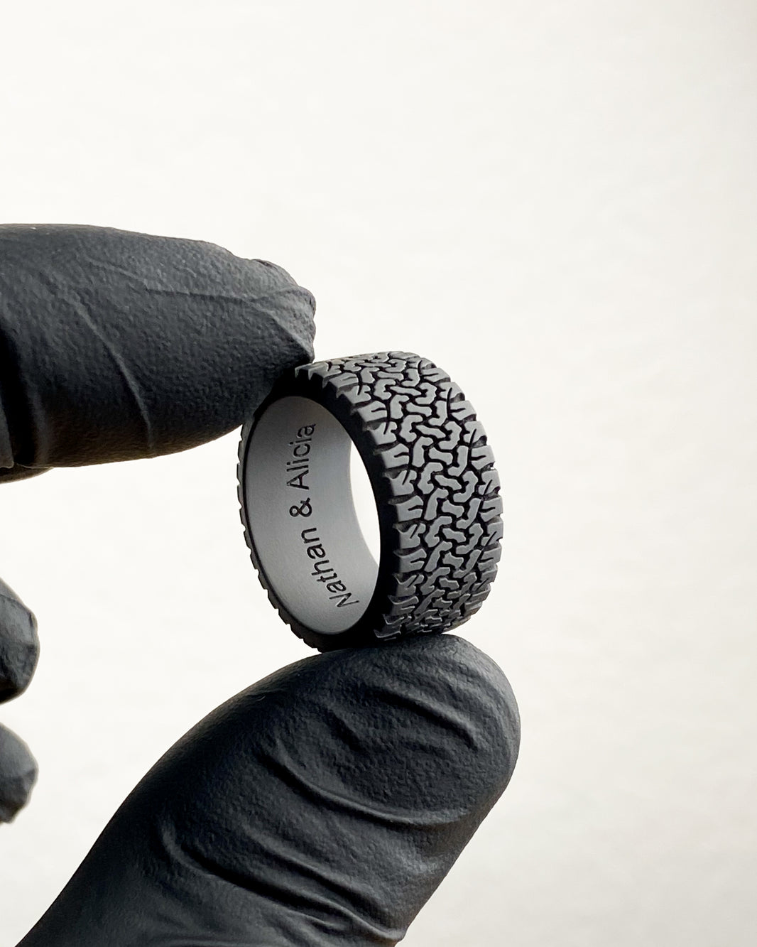 Unique handmade tire tread rings. Mens rings. Titanium rings – Racerings