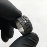 Unique handmade tire tread rings. Mens rings. Titanium rings – Racerings